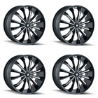 Set 4 22" Mazzi Fusion 22x9.5 Black Machined 6x135 6x5.5 Wheels 30mm ...