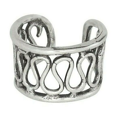 Sterling Silver .925 Ear Cuff Clip-on, Spiral Waves, Adjustable | Made ...
