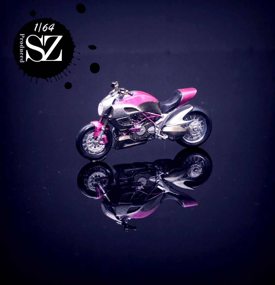 3D PRINT 1/64 motorcycle motorbike fit 1:64 figure car Mini Sand Micro ...