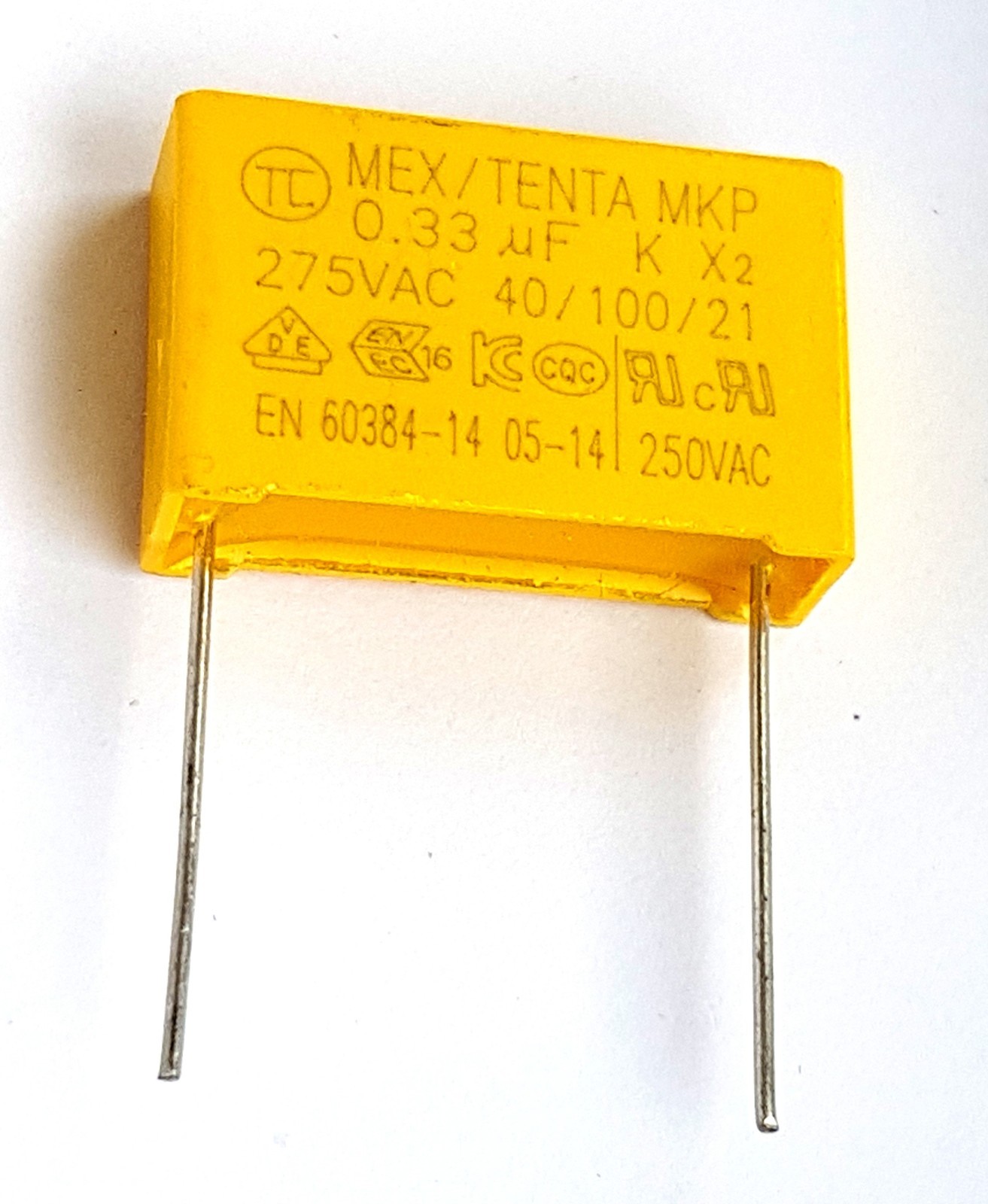 [2pcs] 0.33uF 275v, 330nF, MEX X2, TC/DF Safety Capacitor pitch 22mm ...