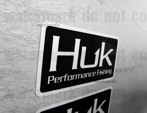 2x Huk Performance Black/White Stickers Decals Sponsor Fishing Boat ...