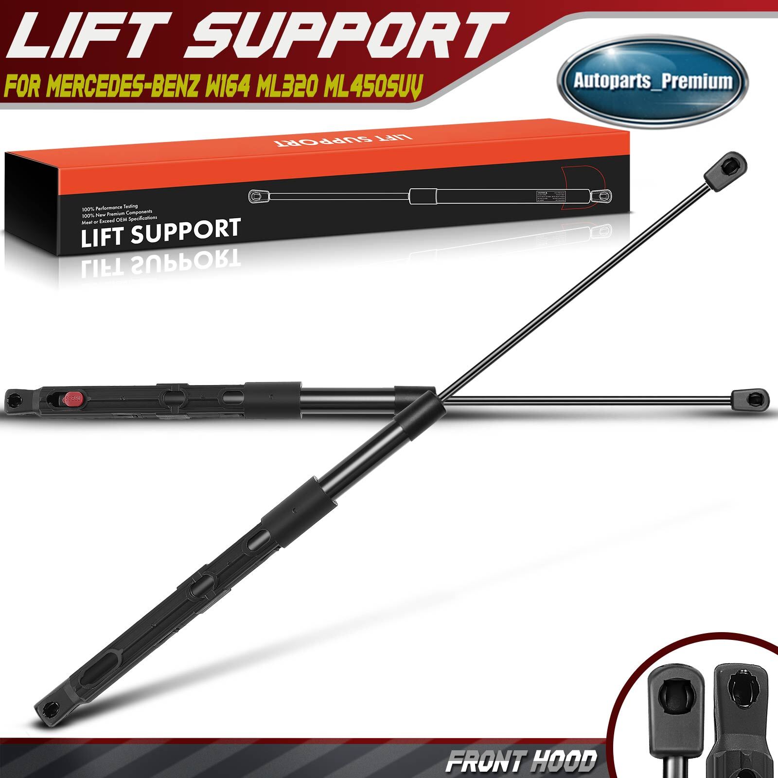 2Pcs Front Hood Lift Support Shock Strut for Benz W164 ML320 ML350 ...