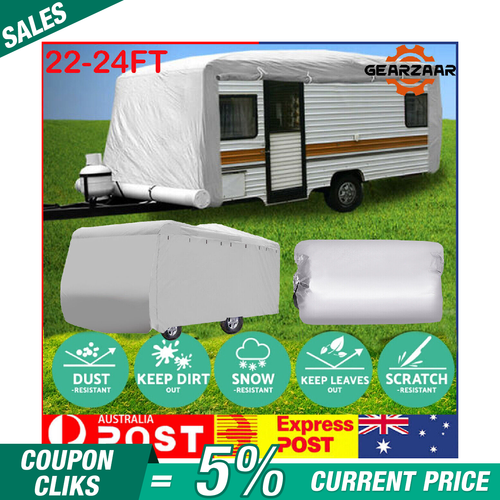 GEARZAAR Caravan Cover 22-24ft Campervan 4 Layer Heavy Duty UV Carry ...