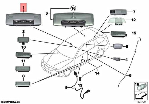 Genuine Interior light front BMW BMW I X1 I3 I3s F30 F31 F32 F33 ...