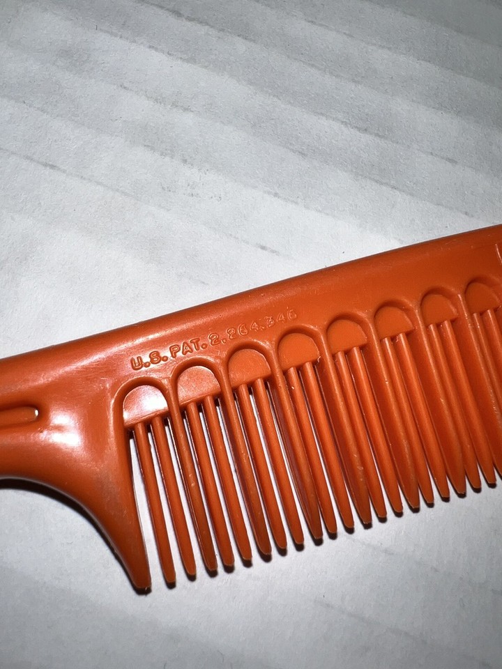 Tupperware Teaser Comb Vintage Harvest Orange Rat Tail Teasing Hair ...