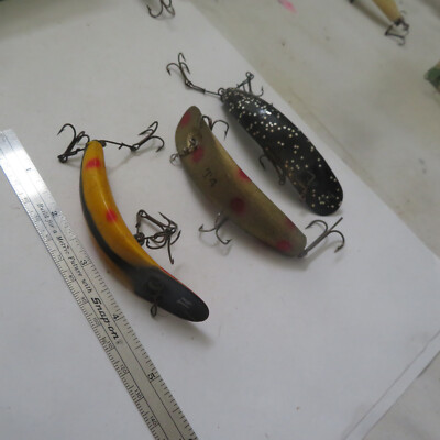 FISHING LURE HELIN 3 LOT OF T4 FLAT FISH BLACK, YELLOW , GOLD | eBay