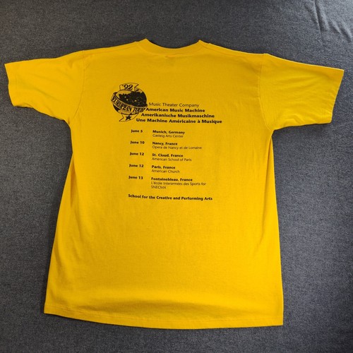 Vtg 90s Music Theater Company SCPA Tour T Shirt Adult M Yellow Art Tee ...