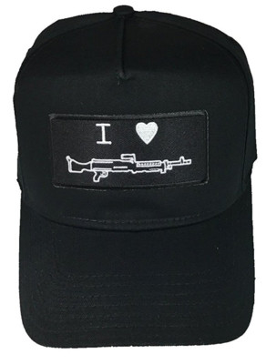 I LOVE HEART MACHINE GUN HAT 2ND SECOND AMENDMENT CONSTITUTION RIGHT ...