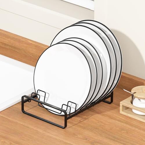 2 Pack Plate Holders Organizers 8 Slots Upright Cabinet Dish Drying ...
