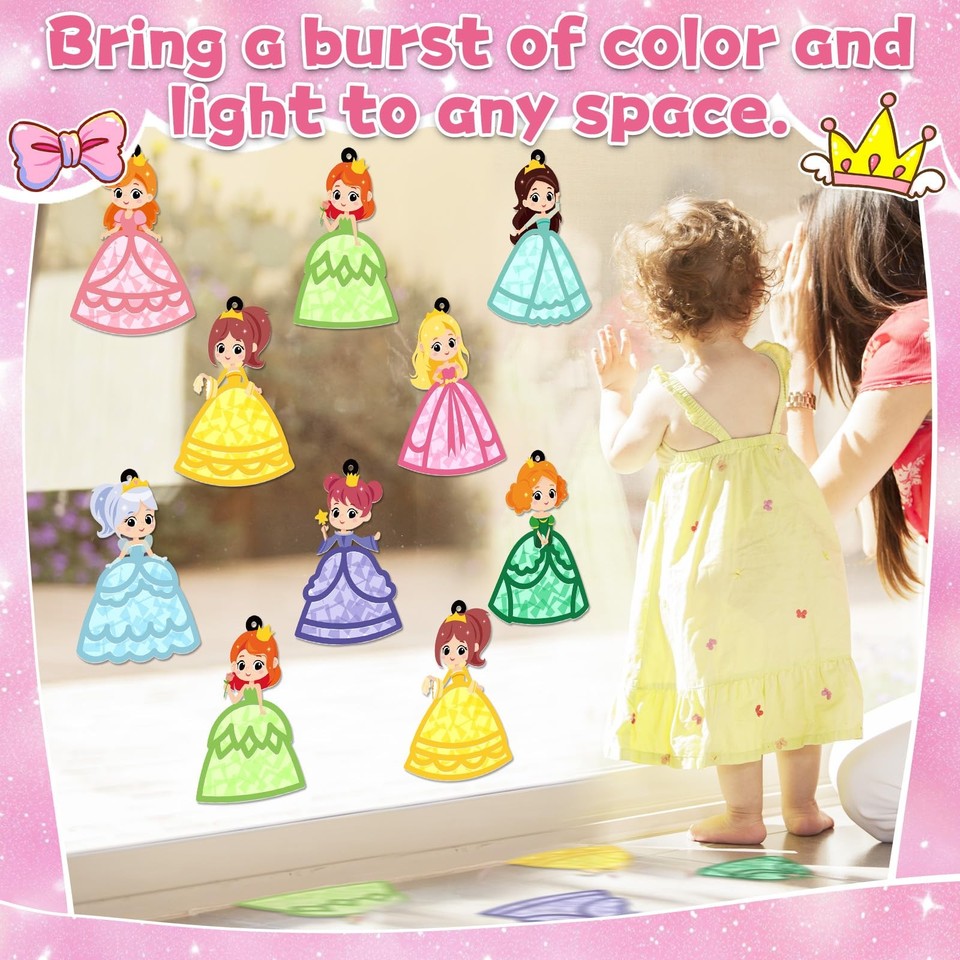 Princess Suncatcher Craft Kit - 32 Sets DIY Window Art for Kids ...