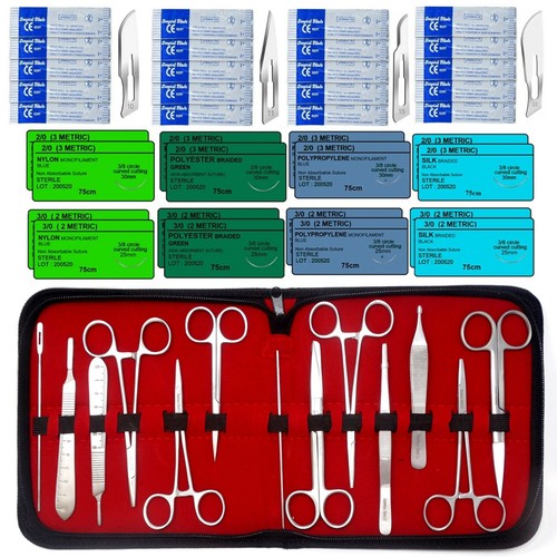 First Aid Surgical Training Kit w/ Military Molle Compatible Pouch ...