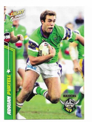 2007 NRL SELECT CHAMPIONS CANBERRA RAIDERS ADRIAN PURTELL # 34 COMMON ...