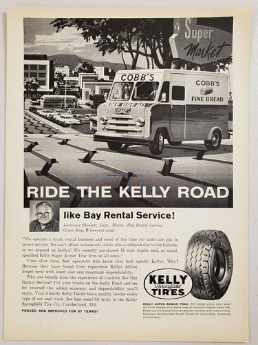1961 Print Ad Kelly Springfield Tires GMC Bread Truck Cumberland ...