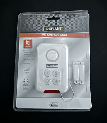DEFIANT Wireless Pool & Gate Alarm Outdoor, White (UL standard 2017 ...