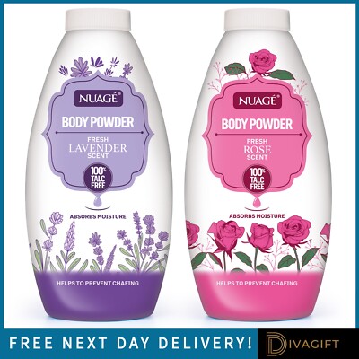 BODY POWDER 100% TALC FREE BABY SOFT SKIN ROSE LAVENDER 250G COTTON ...