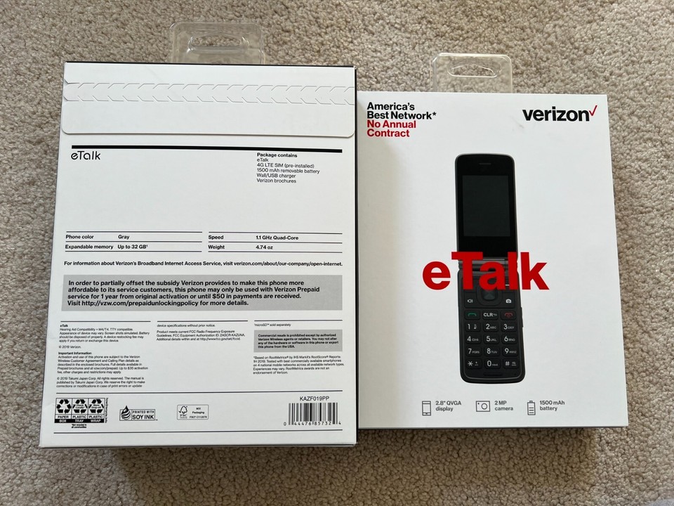 New Verizon eTalk Flip Phone Prepaid & Postpaid | eBay