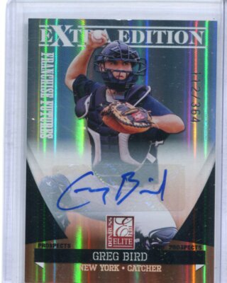 2011 Donruss Elite - GREG BIRD - Autograph Rookie - YANKEES #d/364 | eBay