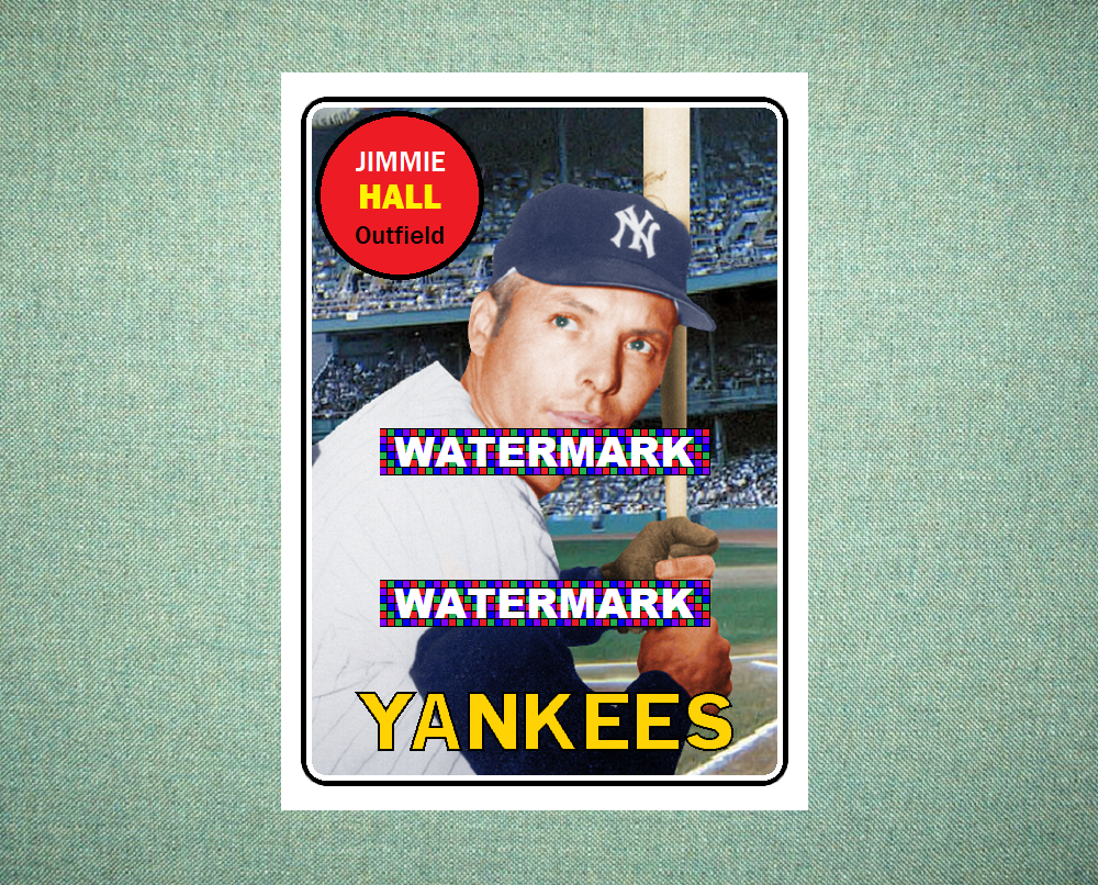 Jimmie Hall New York Yankees 1969 Style Custom Baseball Art Card | eBay