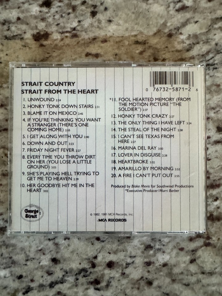 George Strait - Strait Country & Strait From The Heart CD, 1982, MCA ...