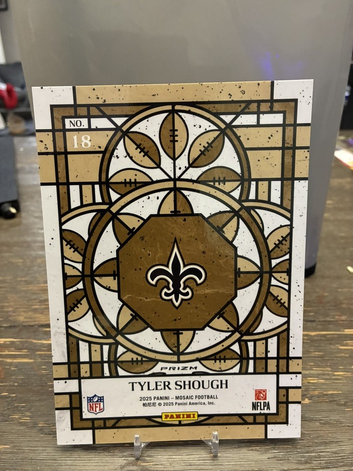 2025 Panini Mosaic Tyler Shough Stained Glass NM Rookie Card Saints ...