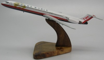 Douglas MD-80 Trans World TWA Plane Wood Model Large | eBay