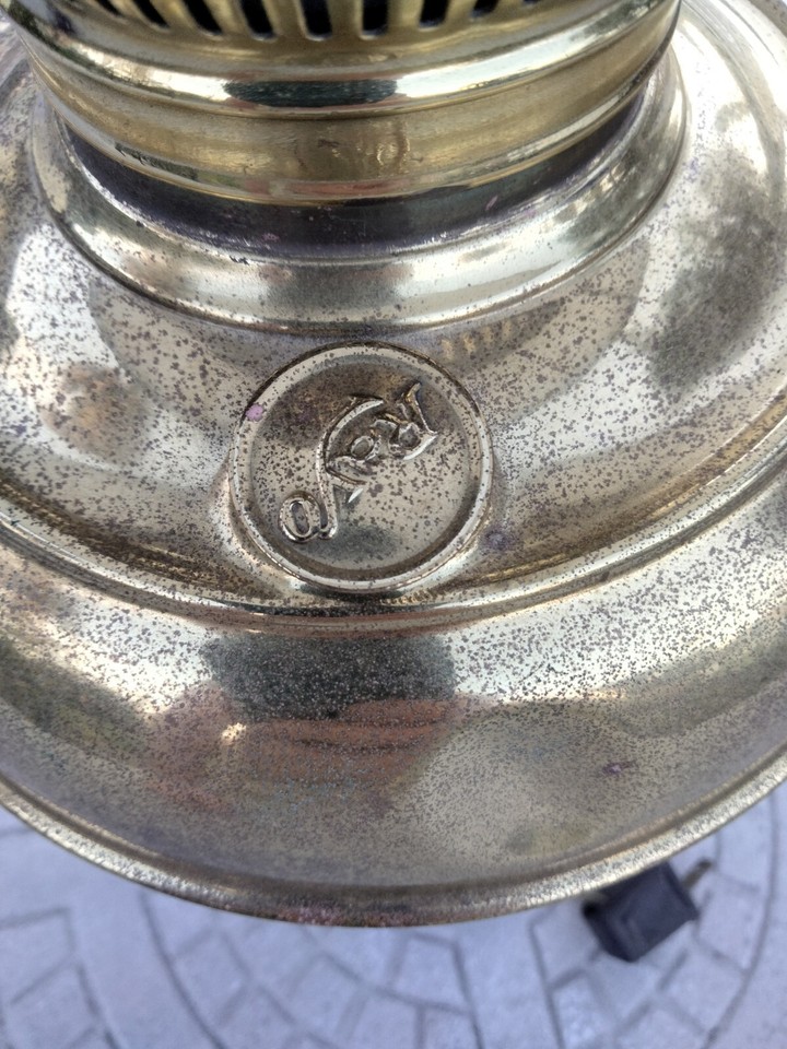 Vintage/Antique Brass Rayo Oil Lamp Electrified with Shade Ring, Works ...