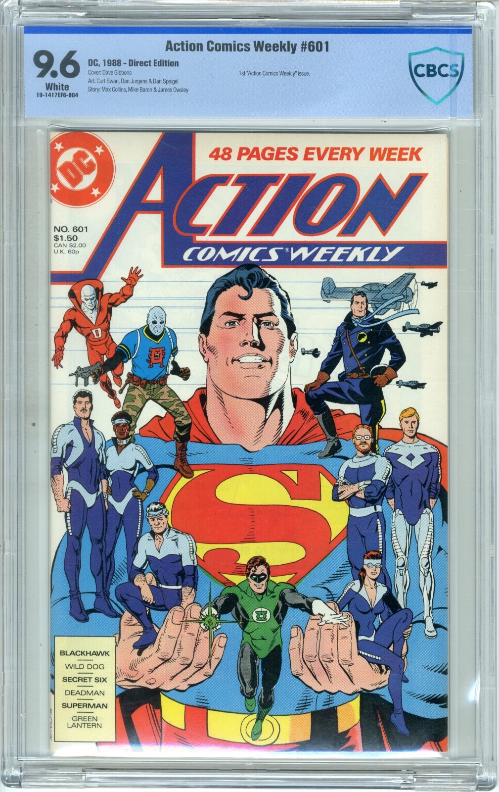 Action Comics #601 CBCS 9.6 NM+ White pgs 1988 1st “Action Comics ...