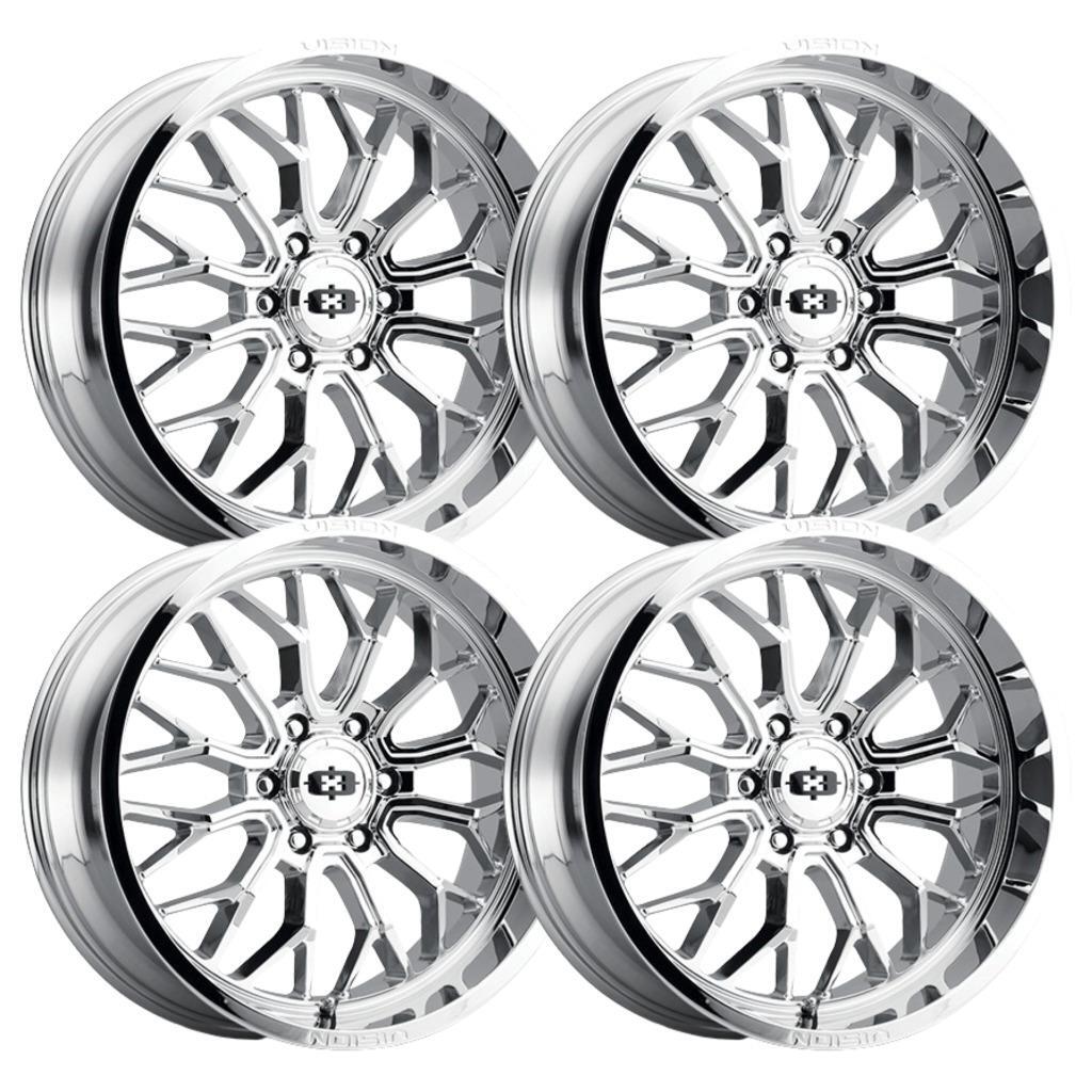 (Set-4) Vision 402 Riot 18x9 5x5 5x127 12mm Chrome Wheels Rims 18 Inch ...