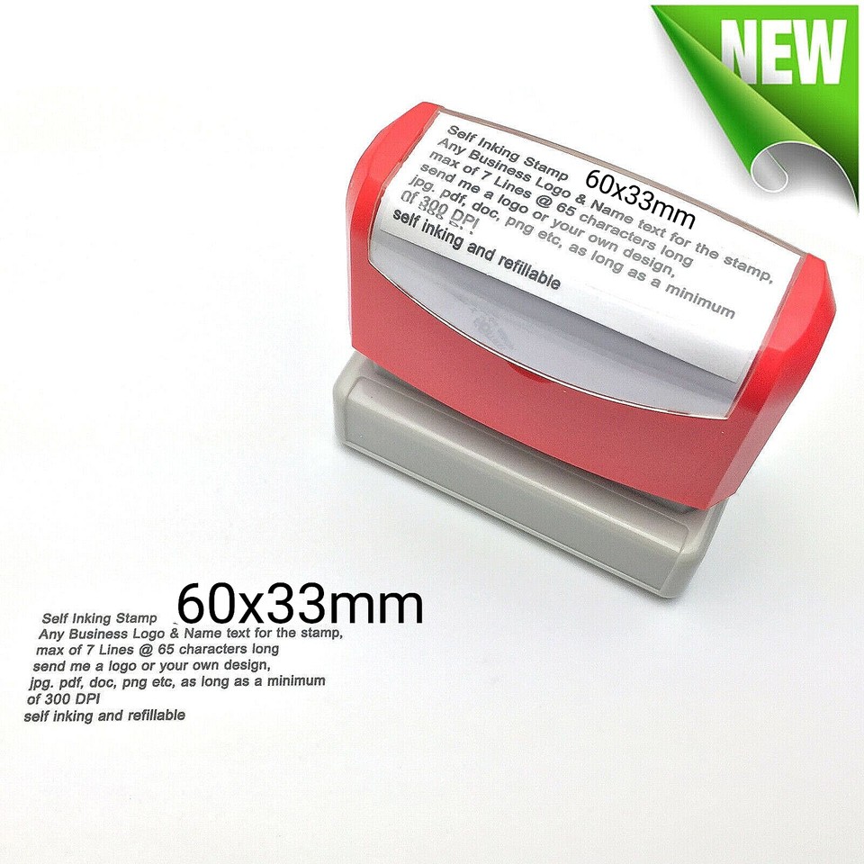 Custom Personalised Self Inking Rubber Stamp Business Name Address ...