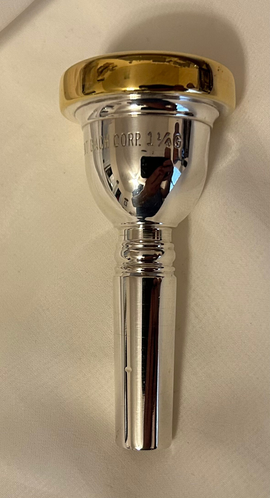 BACH 1 1/4G 70s Bass trombone mthp large shank GOLD RIM/CUP | eBay