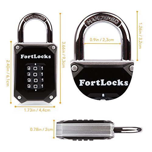 2 Pack - Heavy Duty Waterproof Resettable Combination Lock 4 Digit ...