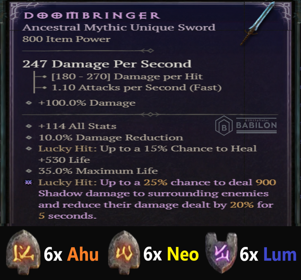 DIABLO 4 SEASON 11 Mythic Uniqes Rune Set &All Runes PC PS4 PS5 XBOX ...