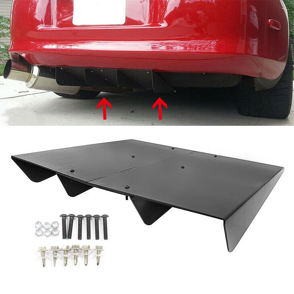 Universal Rear Diffuser Lower Splitter Fins Underbody Assembly Black ...