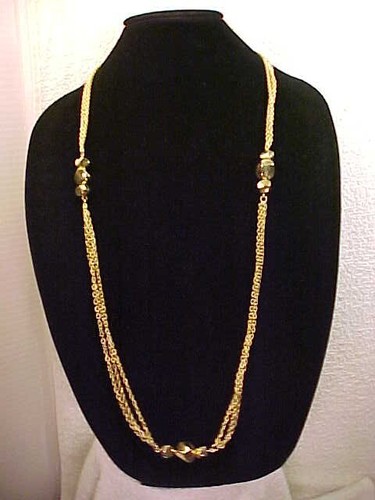 Vintage? Gold Tone Long Opera Length Double Link Chain Necklace ...