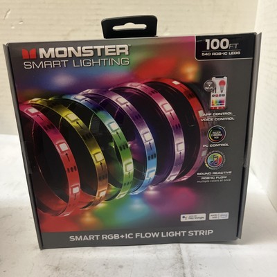 Monster RGB LED Smart 100ft Indoor Multi-Color Flow Light Strip, Sound ...