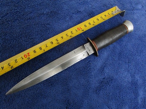 VINTAGE BRITISH FAIRBAIRN SYKES STYLE KNIFE DAGGER AND SHEATH MADE IN ...