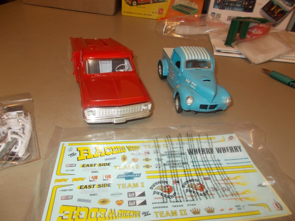 RED CHEVY WEDGE RAMP TRUCK WITH WILLYS HOT ROD TRUCK | eBay