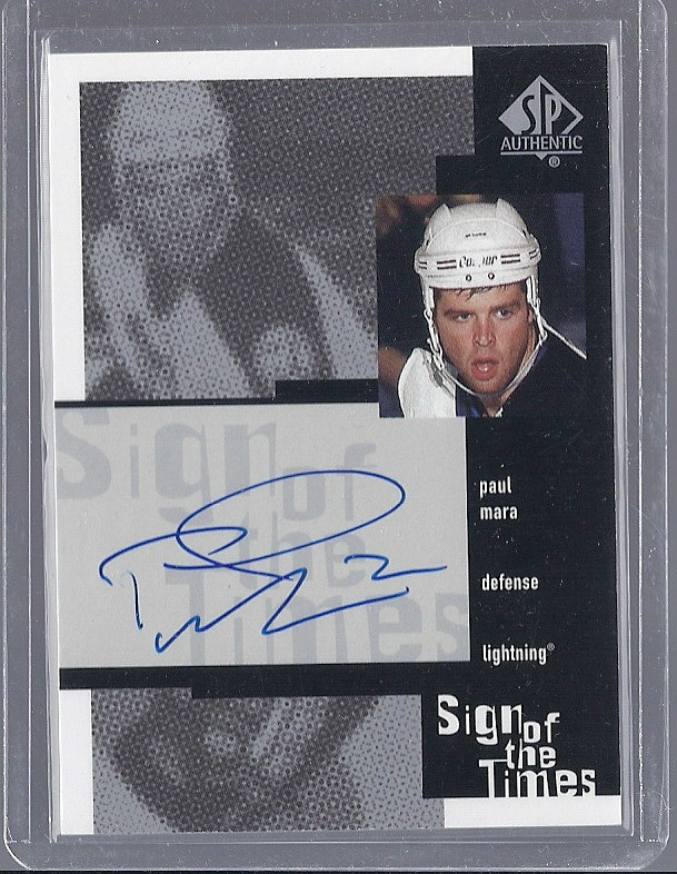 1999-2000 SP Authentic Hockey Paul Mara Sign of the Times Lightning ...