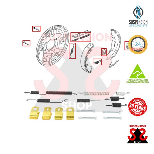 Rear Axle Accessory Kit, Parking Brake Shoes Suit KIA Cerato 2.0 CERATO ...