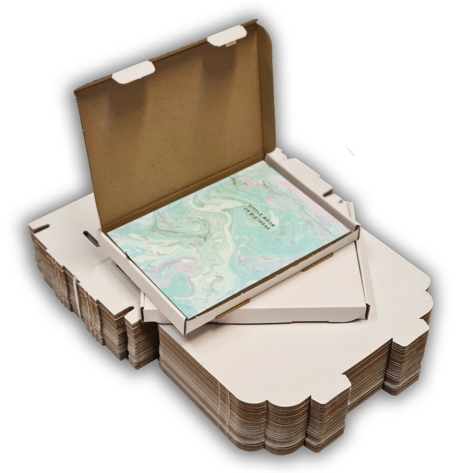 WHITE SHIPPING CARDBOARD BOXES POSTAL MAILING GIFT PACKET SMALL PARCEL ...