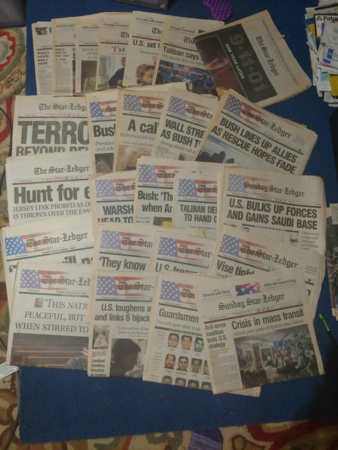 set 24 Newspapers after NYC 9/11 (to 10/6) - Star Ledger NJ ...