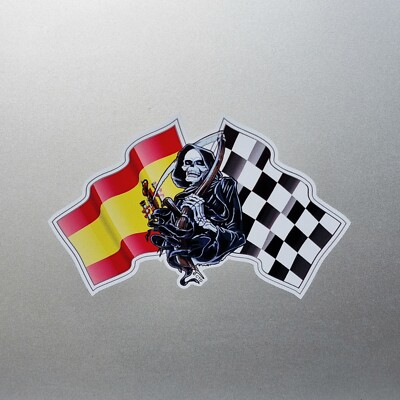 Spain Spanish Flags With Grim Reaper Vinyl Sticker Decal For Car ...