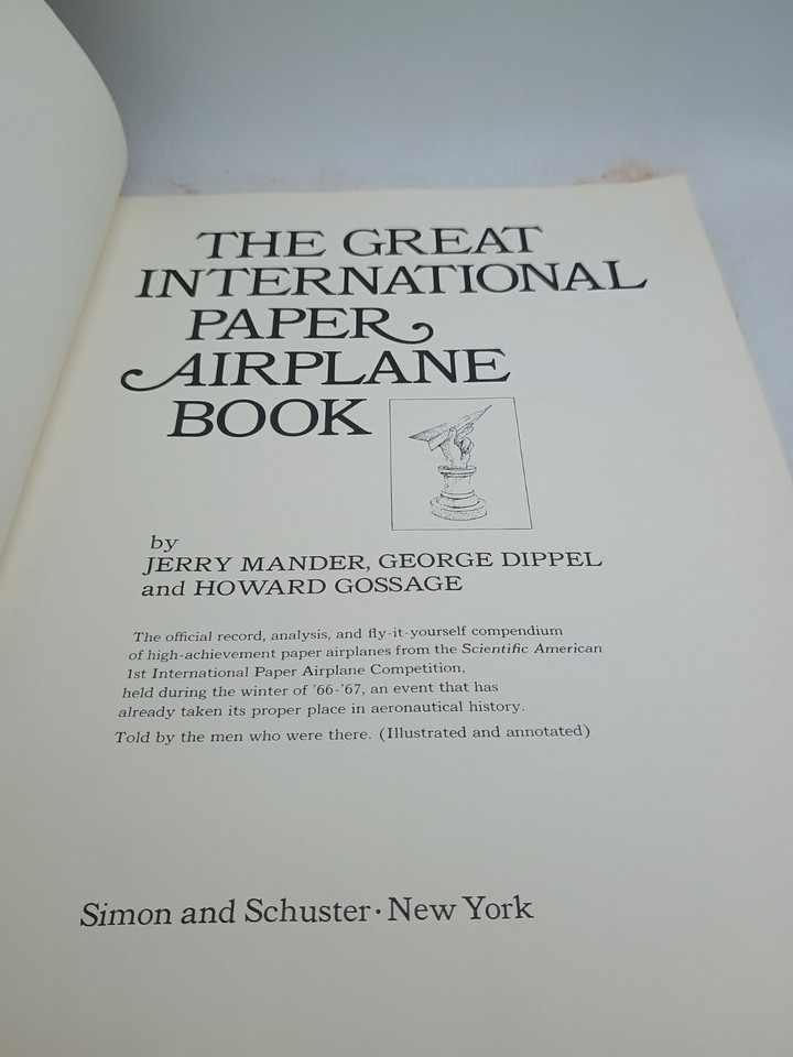 The Great International Paper Airplane Book by Mander, Jerry ...