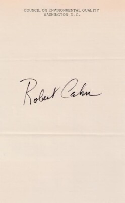 AUTOGRAPH PULITZER PRIZE ROBERT CAHN JOURNALIST COUNCIL ENVIRONMENTAL ...