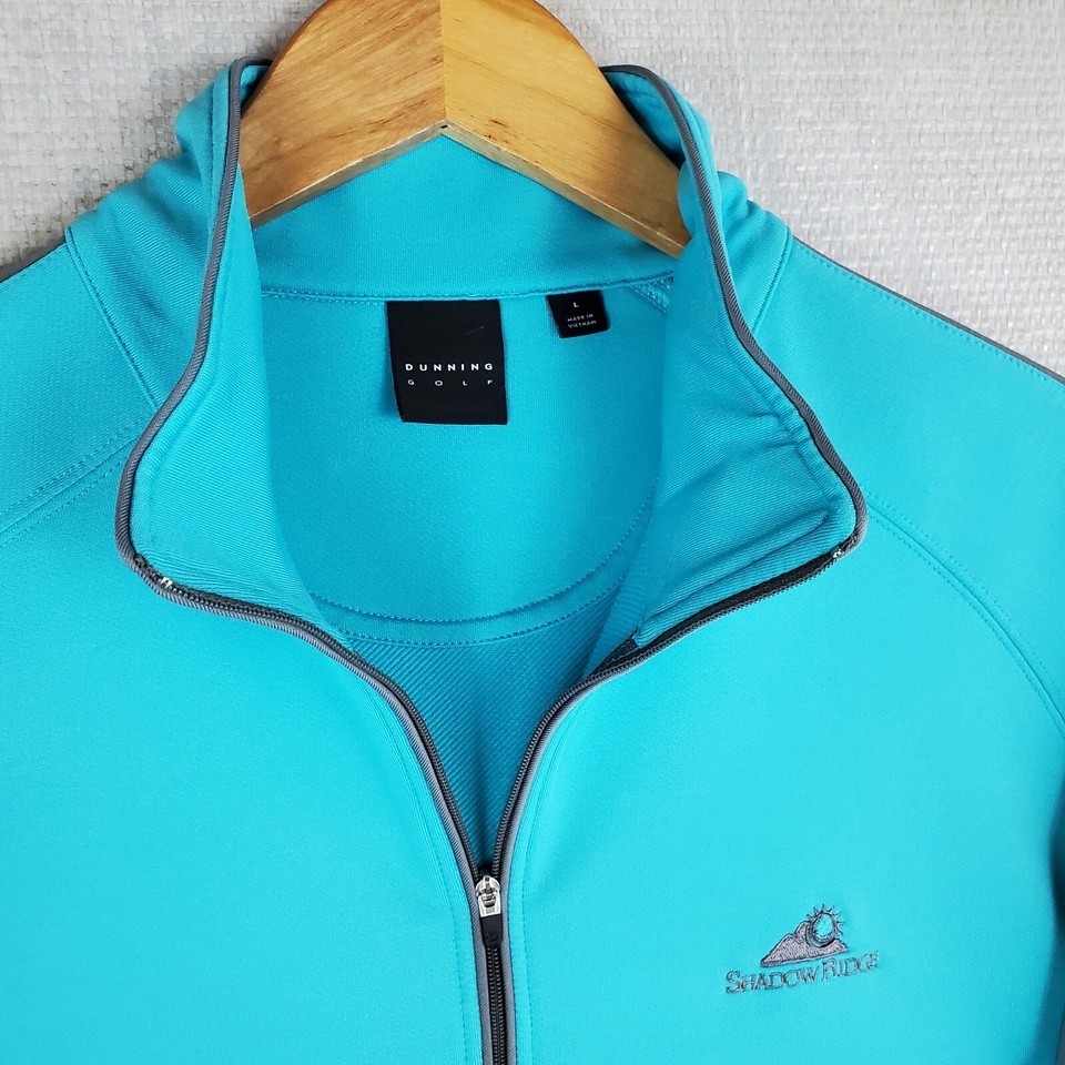 DUNNING x SHADOW RIDGE Size Large Turquoise 1/4 Zip Performance ...