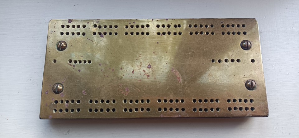 Trench Art(?) Brass Cribbage (Crib)Board Handmade WW2 | eBay UK