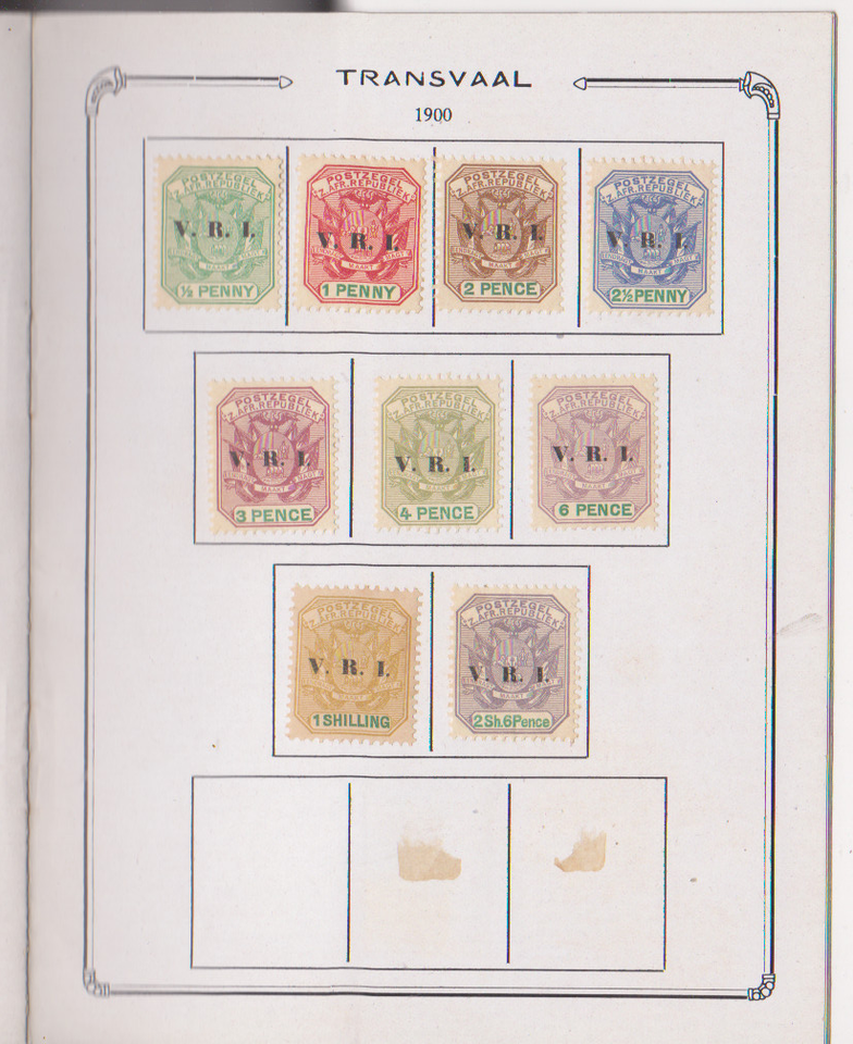 Transvaal Mostly Unused Collection of 19th Century Issues Hingrd in ...