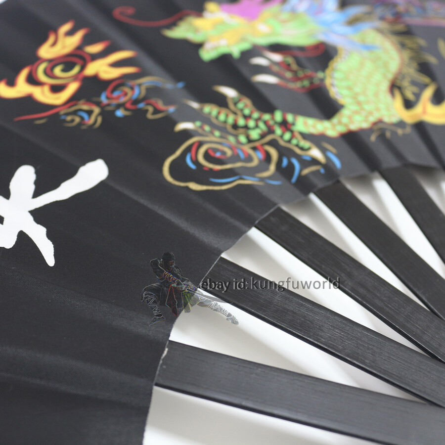 Beautiful Bamboo Tai chi Kung fu Fans with Dragon Martial arts Wushu ...