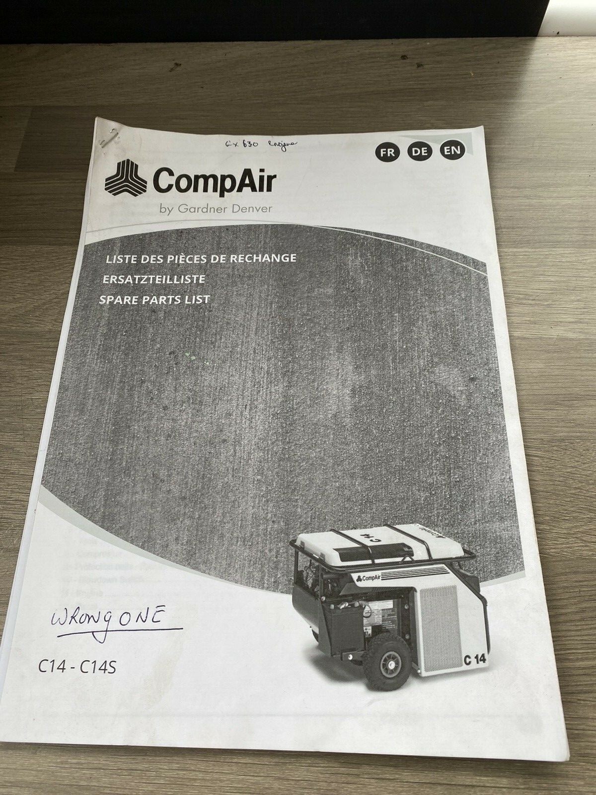 COMPAIR C14 -C14S AIR COMPRESSOR SPARE PARTS LIST WITH HONDA GX630 ...