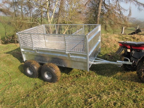 Twin axle ATV trailer. 7x4 sheep trailer. Use with Honda Kawasaki ...